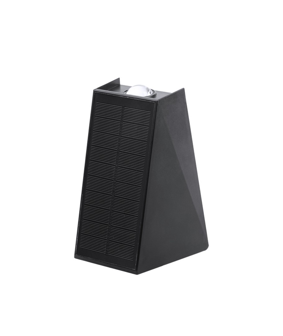 Solcelle sensor væglampe - Sort, op/ned, skumringssensor, IP54
