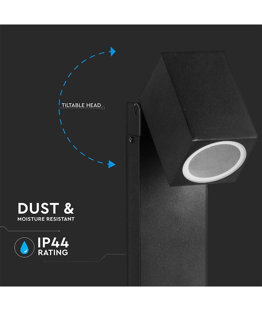 Vt-7612 pullert udendørslampe GU10 - med justerbart hoved, 1-vejs, IP44